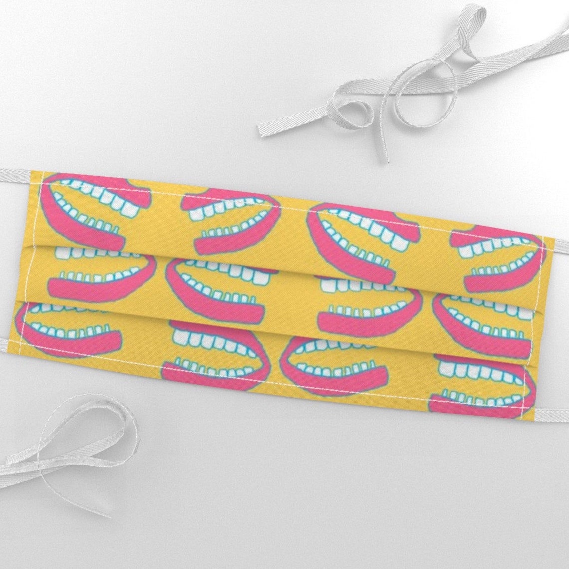 Mod Mouth Stripes Fabric School. Teeth by Narthex Modern - Etsy