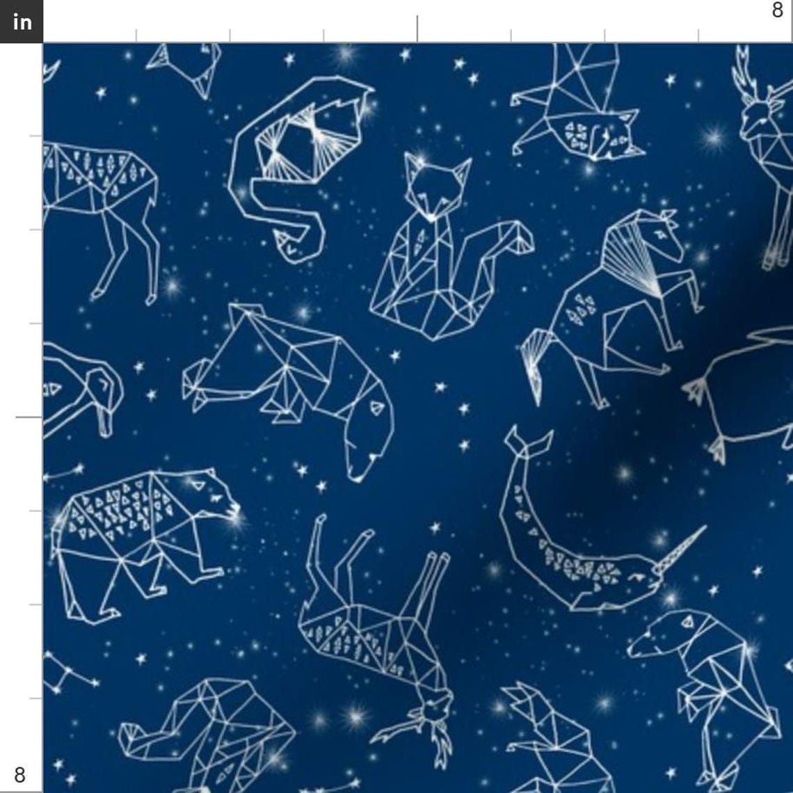 Depicted Constellations Fabric - Geometric Constellation Animals Stars ...
