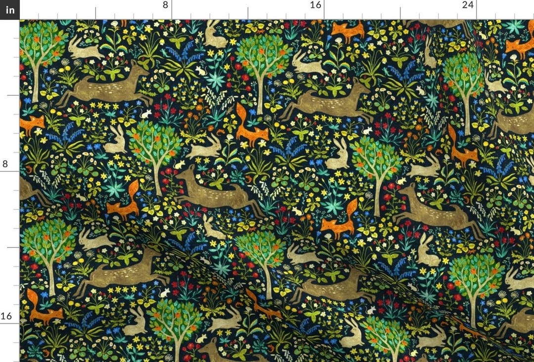 Woodland Fabric -arazzomedievale by Gaiamarfurt- Woodland Animals ...