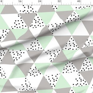 Triangle Fabric - Triangle Wholecloth // Mint + Gray + B/W Dots by ...