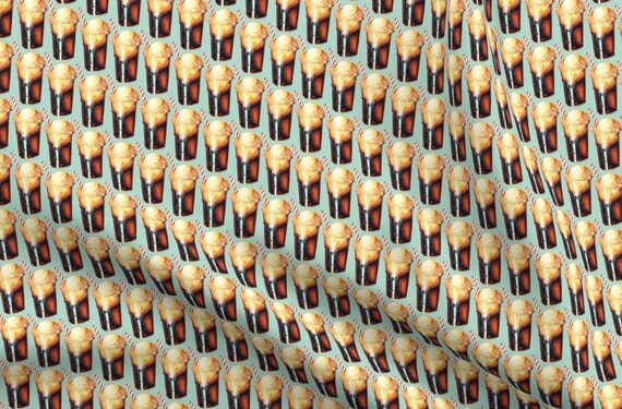 Retro Kitsch Root Beer Float Fabric Root Beer Float By | Etsy