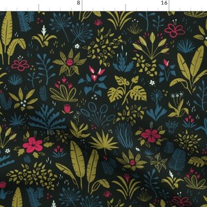 Tropical Botanical Fabric Dark Tropic by Caleb Luke Lin - Etsy