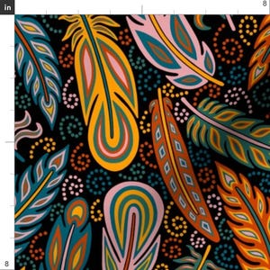 Patterned Fall Feathers Design Fabric - Fabulous Feathers by ...