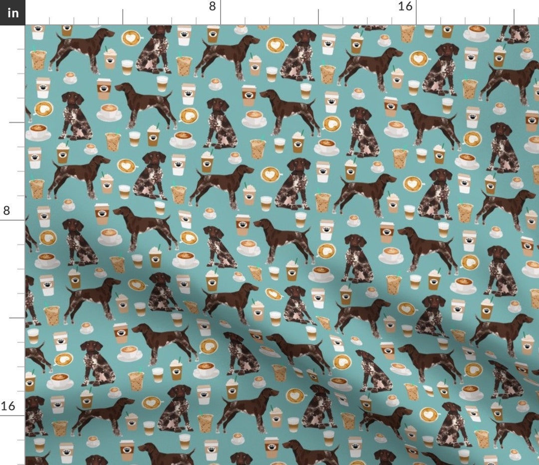 Blue Pointers Coffee Fabric German Shorthaired Pointer - Etsy