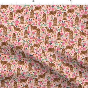 Cocker Spaniel Fabric Cocker Spaniel Florals Flowers Dog - Etsy