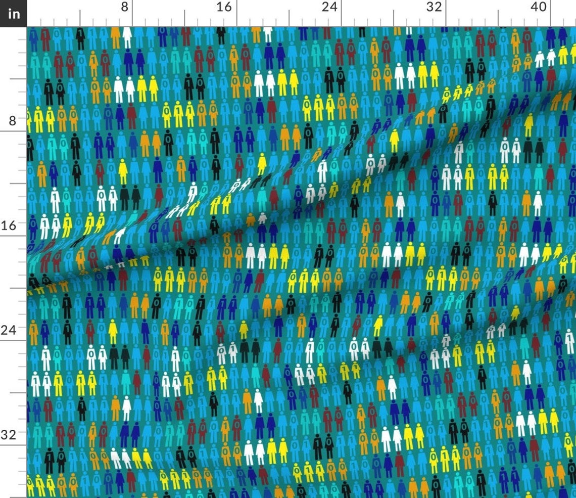 Binary Code Writing Human Fabric One World Tealback by - Etsy