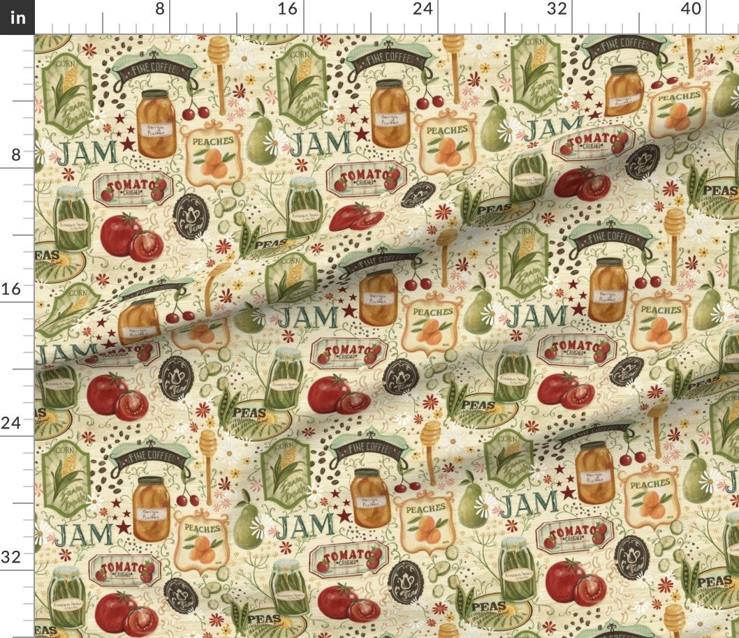 Vintage Kitchen Fabric Grandma's Kitchen by - Etsy