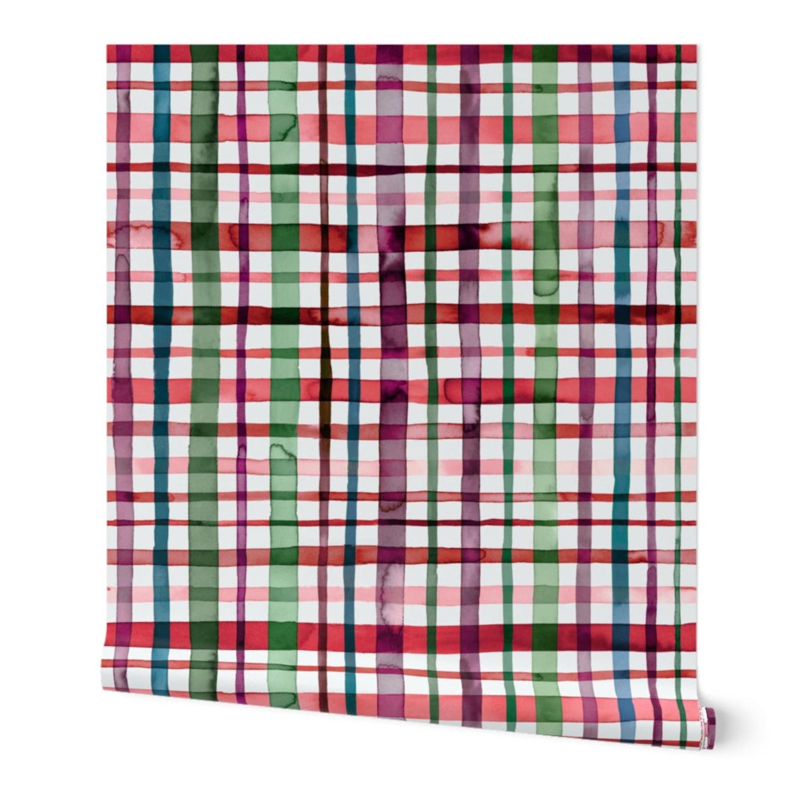 Tartan Plaid Wallpaper Watercolor Plaid by Ninola-design - Etsy