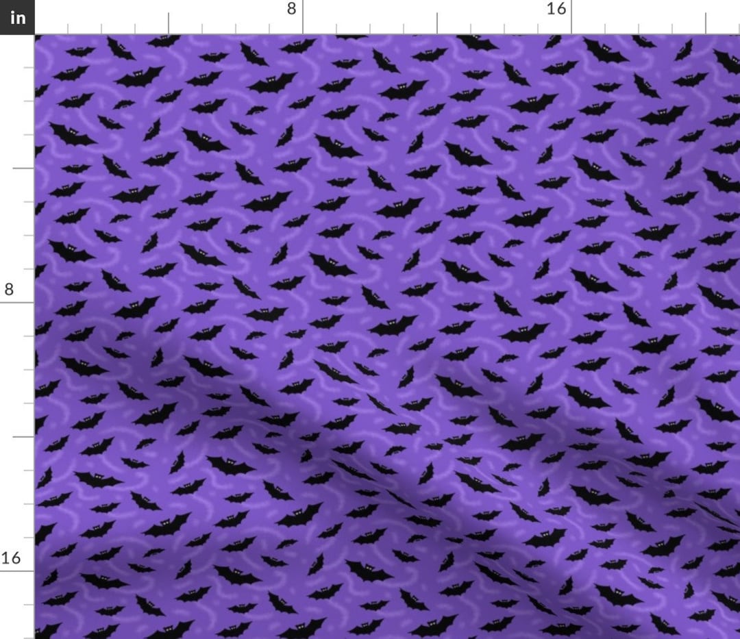 Purple Halloween Bats Fabric Halloween Bats by - Etsy