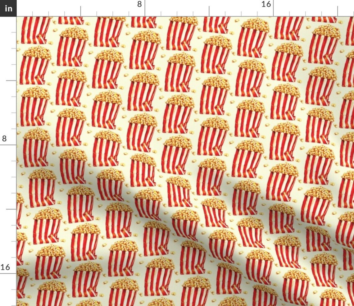 Retro Movie Theater Popcorn Fabric Popcorn By Kellygilleran | Etsy