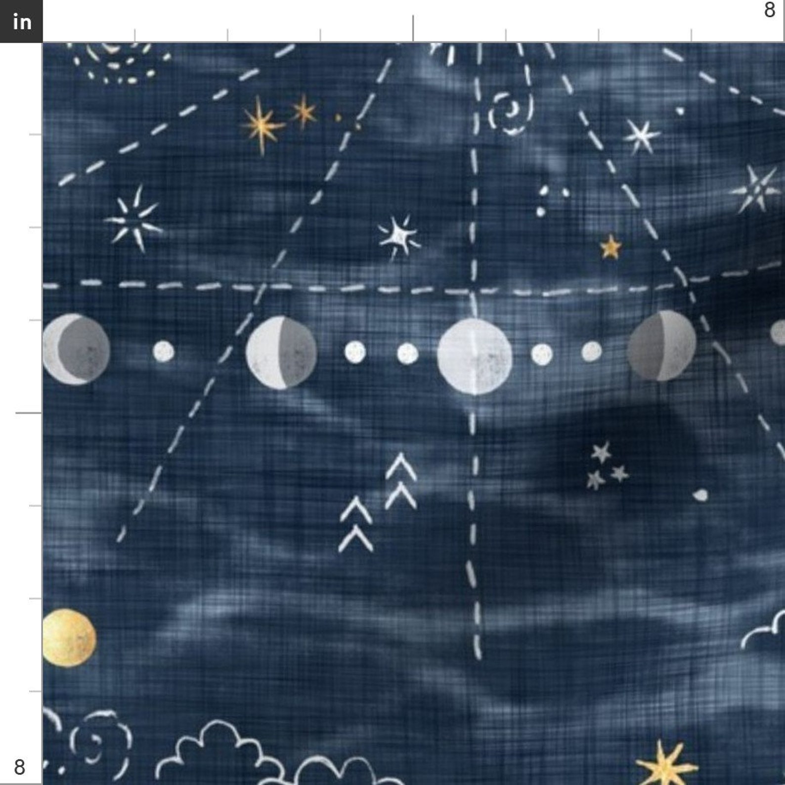 Stargazer Fabric Star Gazer on Dark Blue by Forest&sea - Etsy