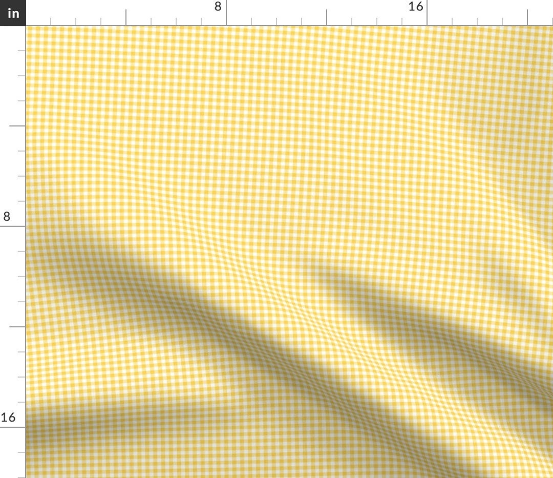 Yellow Gingham Fabric Yellow and White 5/ Gingham Check by Weavingmajor ...