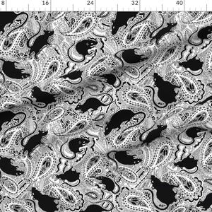 Rat Fabric - Paisley Power Large Black Rat Print by Paisleypower - Rats ...