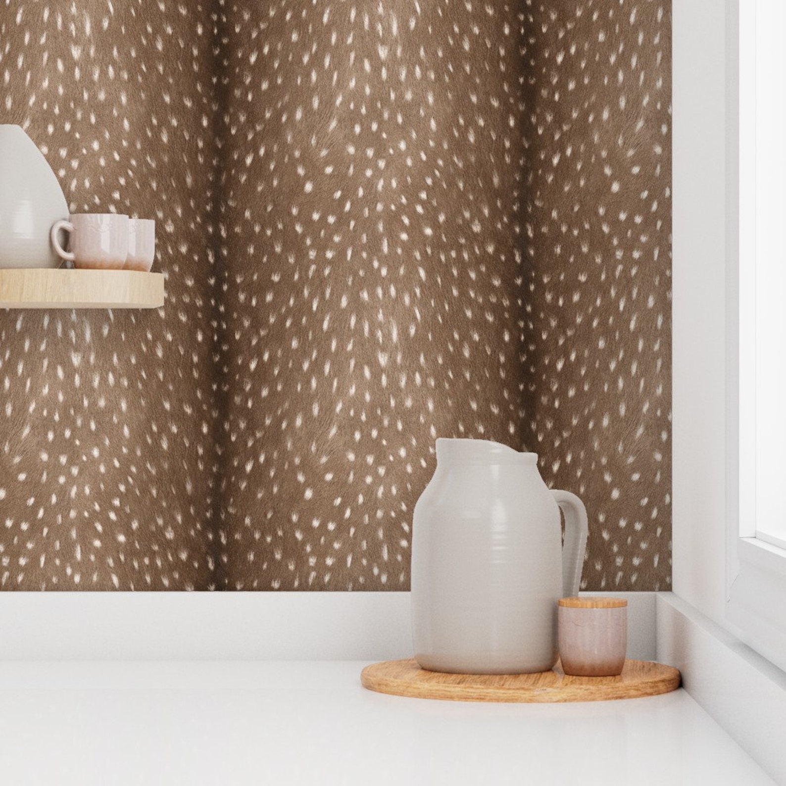 Deer Wallpaper Silky Faux Deer Hide by Thinlinetextiles - Etsy