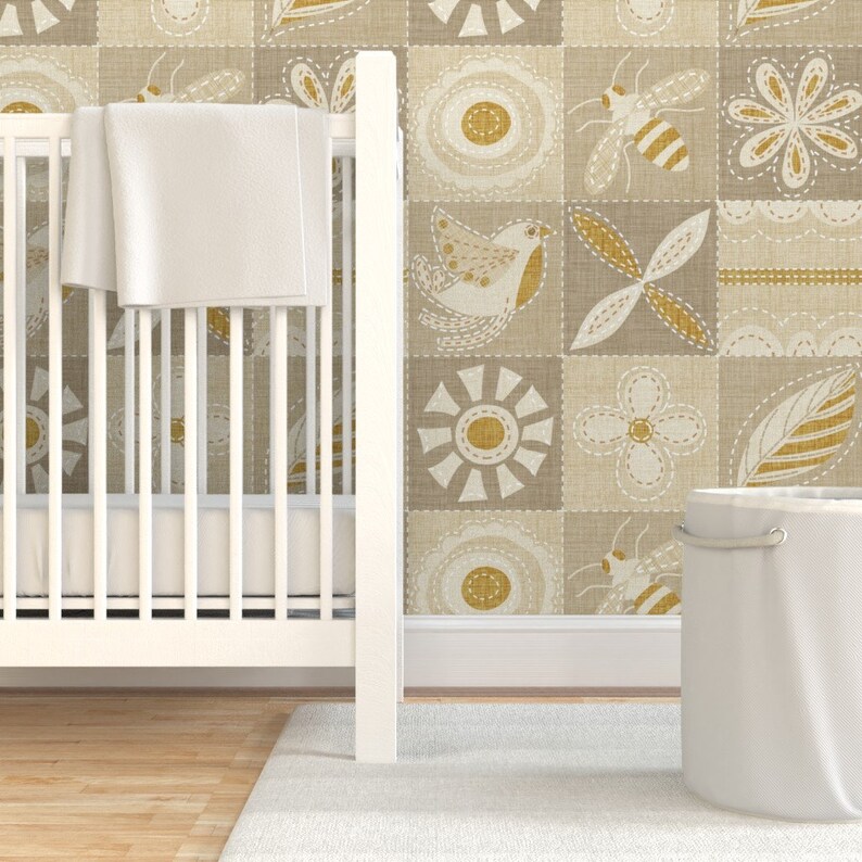 Quilted Patchwork By Vo Aka Virginiao Neutral Geo Wallpaper Cream Beige ...