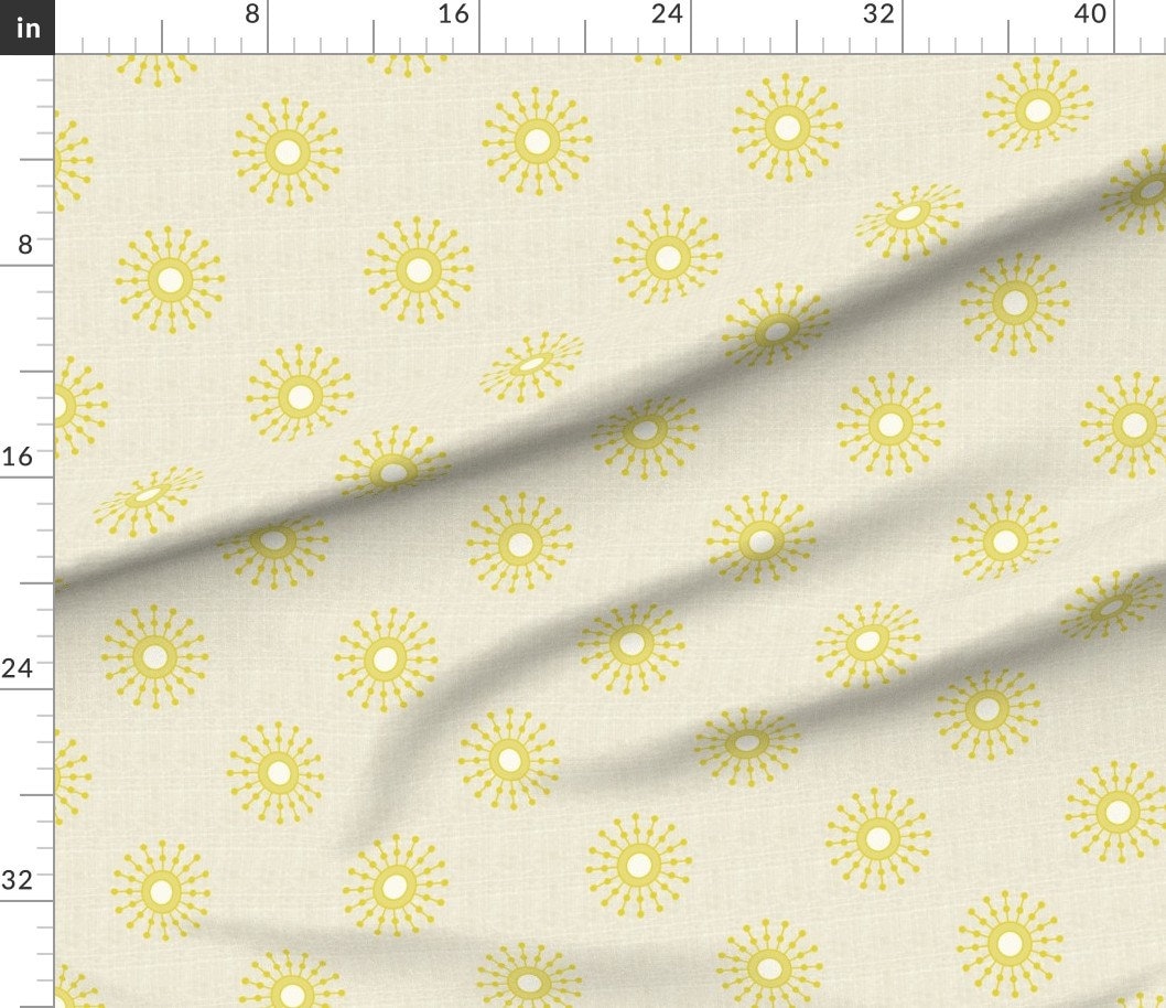 Yellow Star Bursts Fabric Star Burst Sunshine by | Etsy