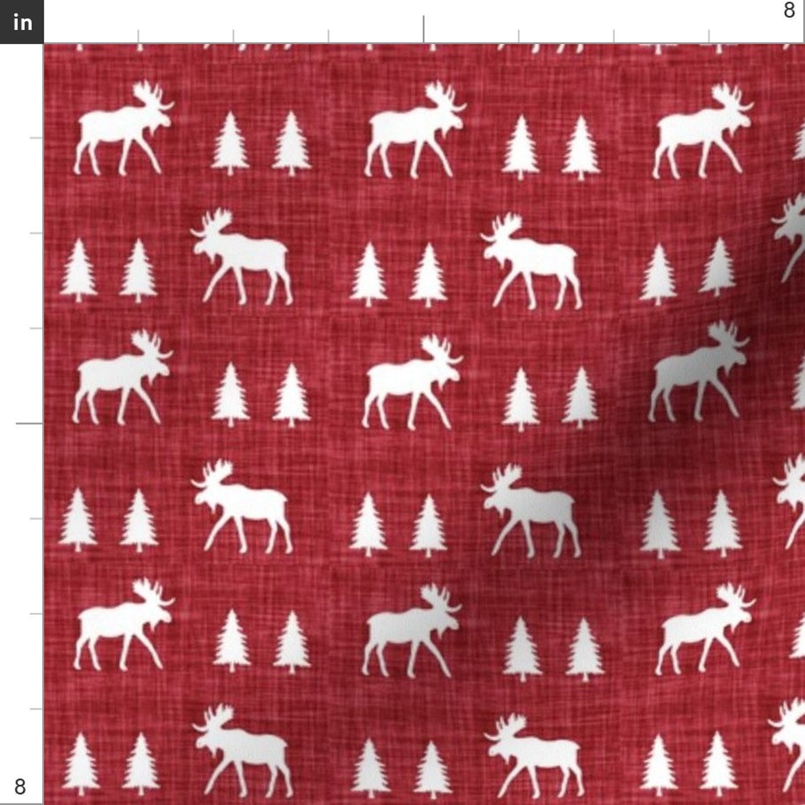 Moose Fabric Moose Trot Red Small by Ivieclothco Moose - Etsy