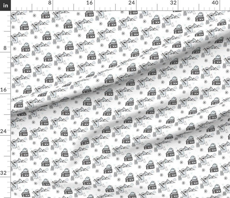Yeti Fabric Yeti Land by Shopcabin Winter Yeti Nursery | Etsy