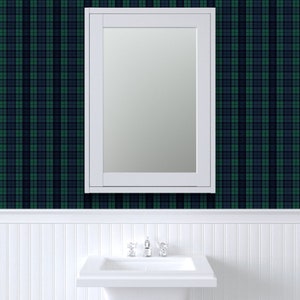 Plaid Wallpaper Dark Green Plaid by Laurapol Green Plaid Check Custom ...