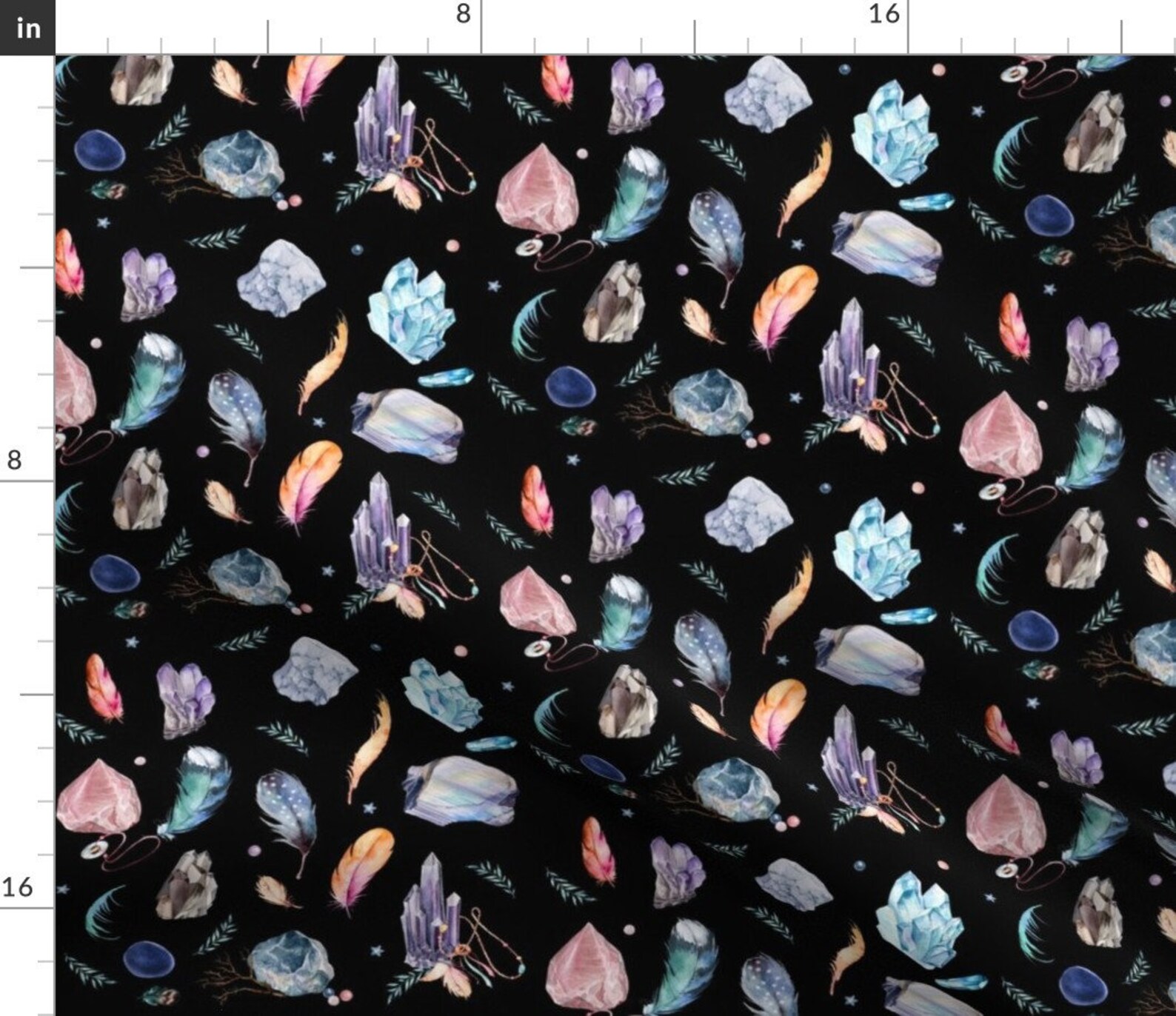 Gems Fabric Gypsy Dreamer Black by Rebelmod Gemstones - Etsy