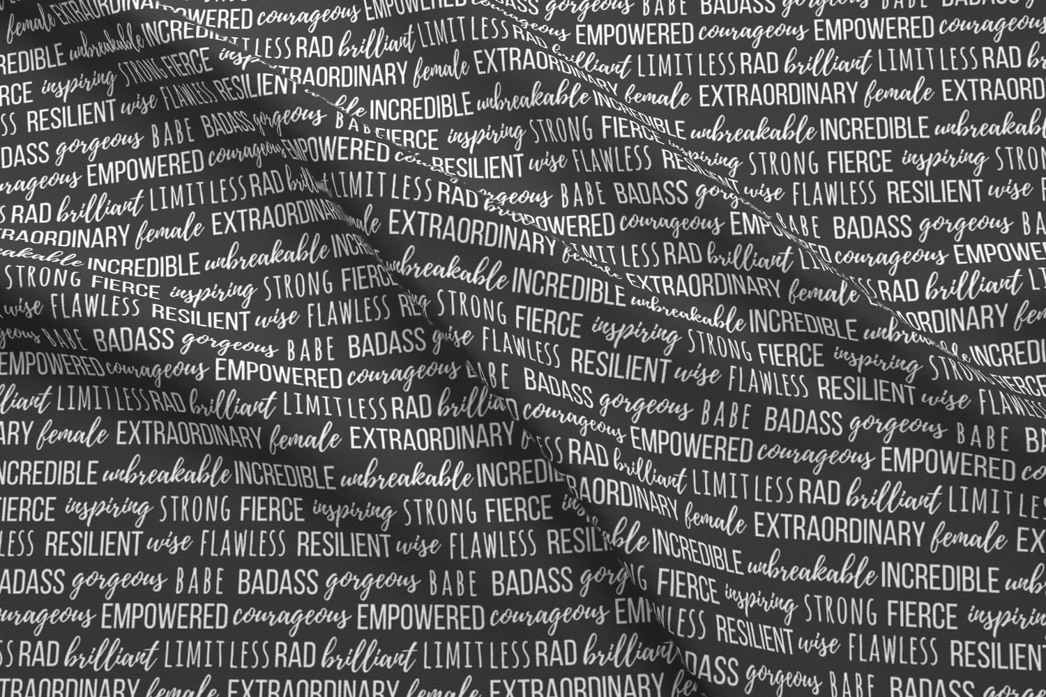 Motivational Words Fabric Empowered By Payneandcomfort | Etsy