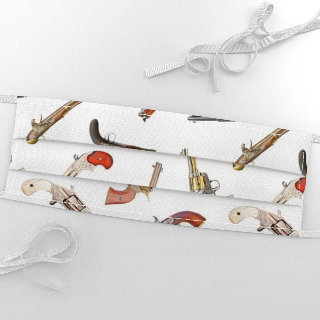 Pistol Fabric Antique Pistols By Thinlinetextiles Antique | Etsy