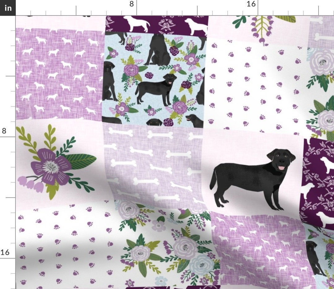 Labrador Retriever Fabric-black Lab C Dog Breed Quilt Pattern - Etsy