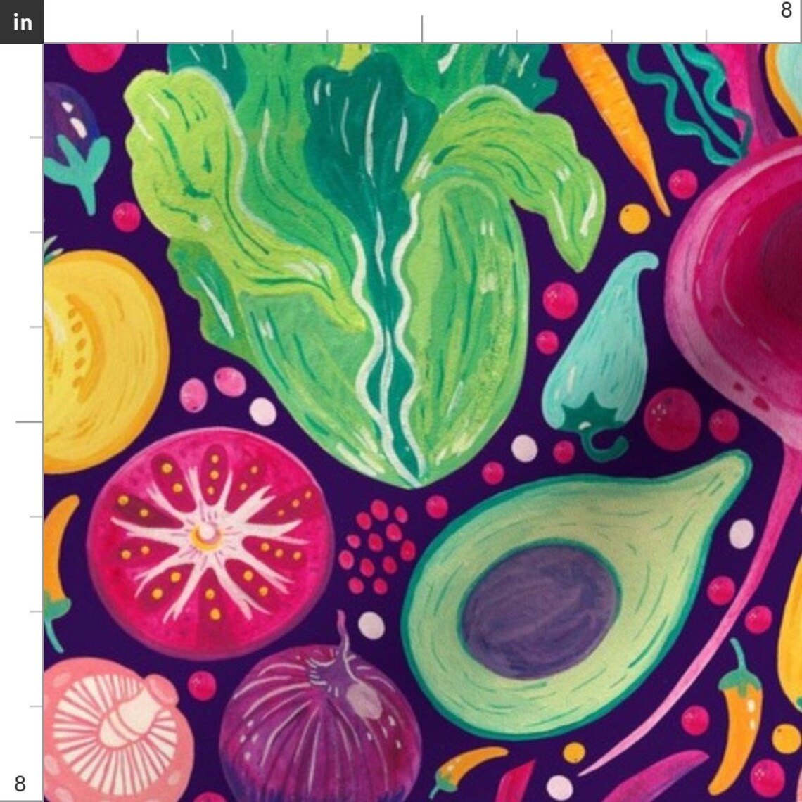 Vegetable Garden Fabric Veggies Galore by Grace Andersson - Etsy