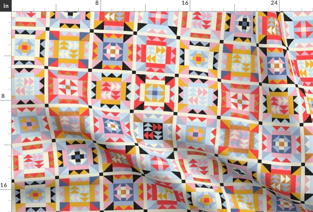 Geometric Cheater Quilt Fabric - Patchwork by Heatherinbrooklyn ...