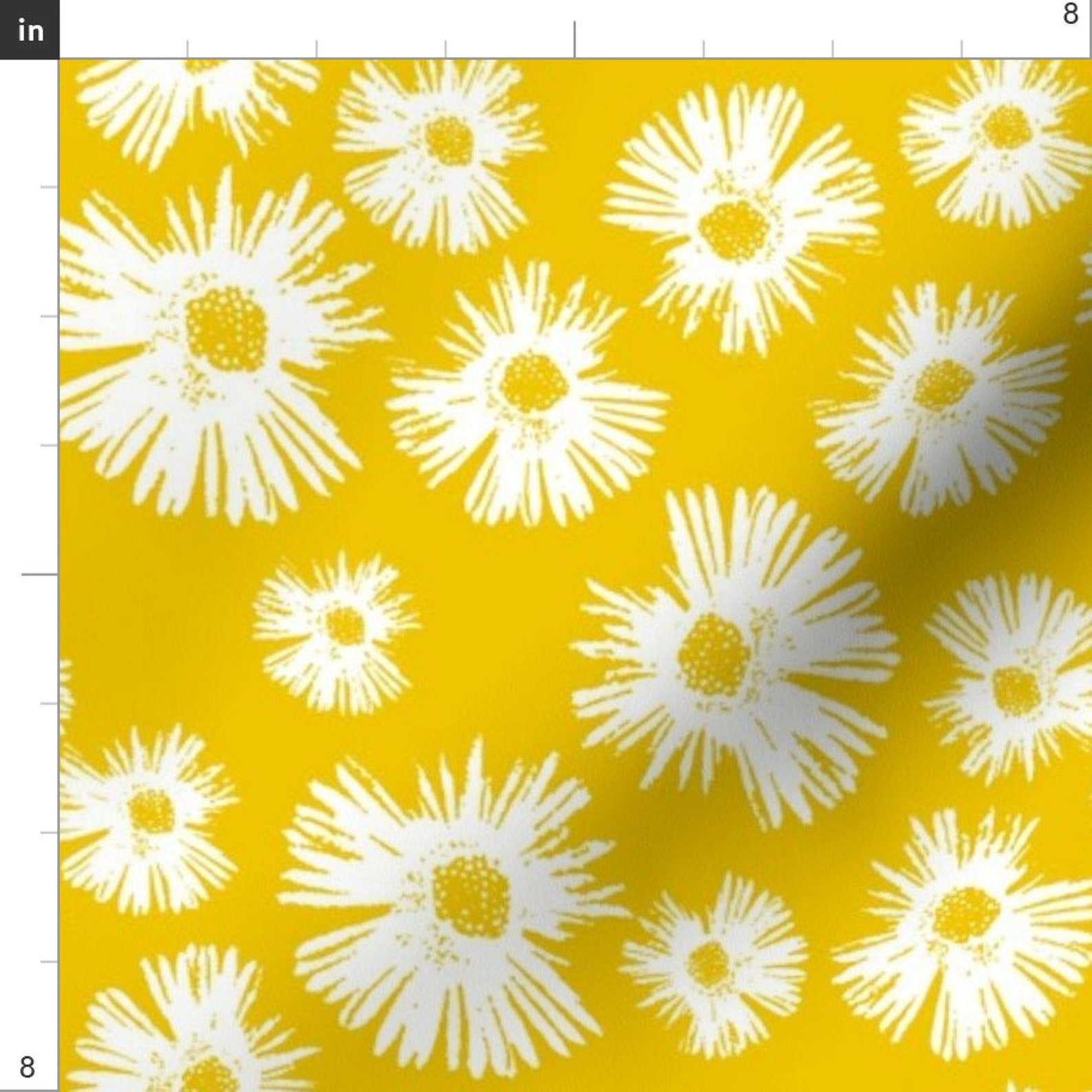 Yellow Daisy Fabric Paper Daisy Summer Yellow by - Etsy