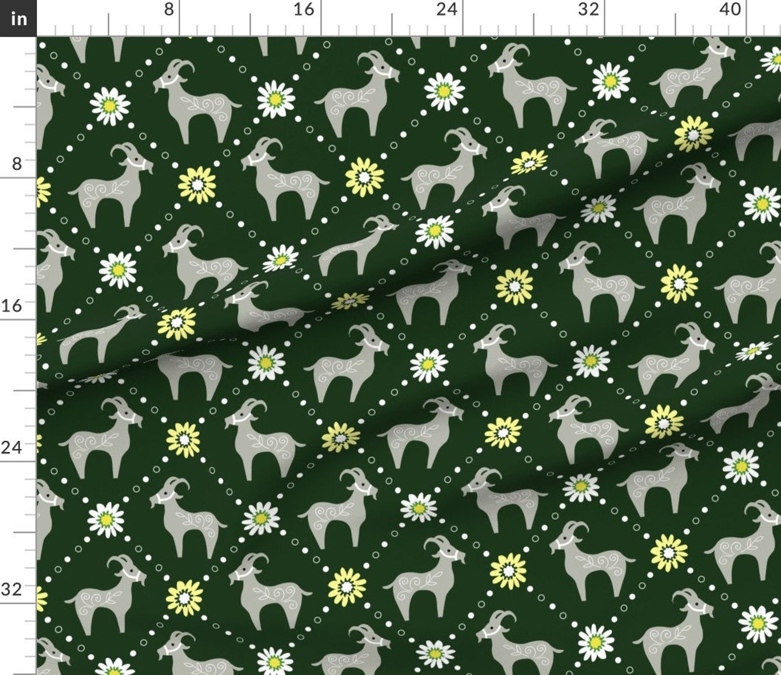 Goat Daisy Fabric Please Don't Eat the Daisies by Mariafaithgarcia ...