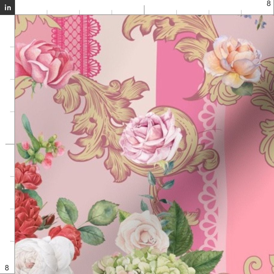 Pink Rococo Fabric Romance by Susie B Designs French - Etsy