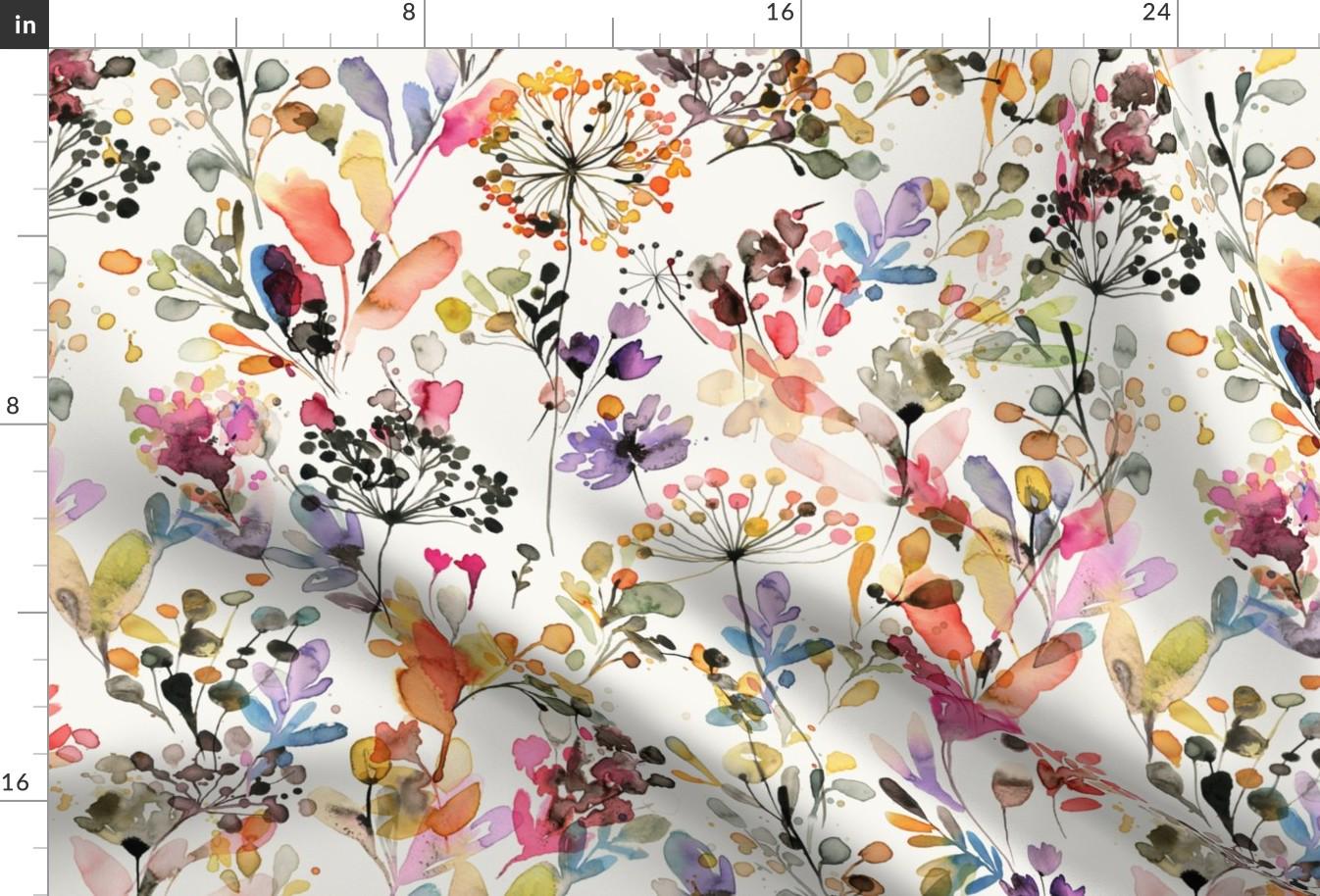 Colorful Nature Fabric - Wild Grasses by Ninola-design - Rainbow Meadow ...