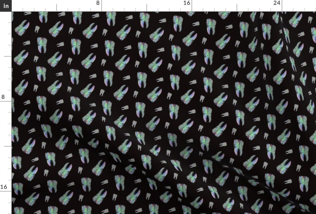 Tooth Fabric - Loose Toothache - Hologram on Black by ...
