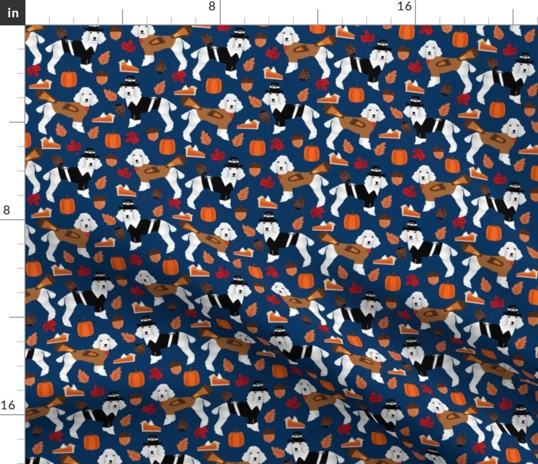 Poodle Fabric Poodle Fabric Dogs Thanksgiving by Petfriendly Poodle ...