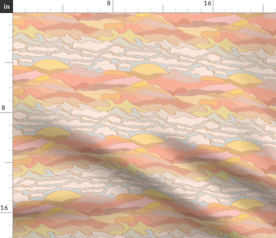 Desert Fabric Mojave Landscape by Yesterdaycollection Sunrise Pastel ...