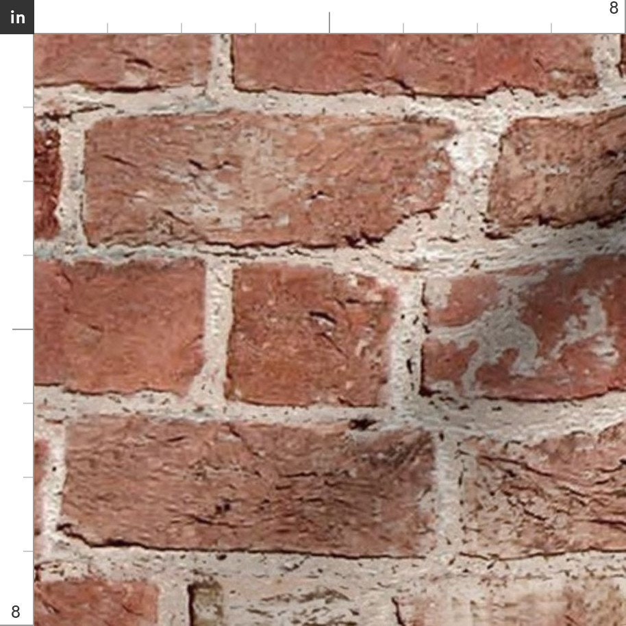 Brick Wall Fabric Antique Brick Fabric by Willowlanetextiles - Etsy