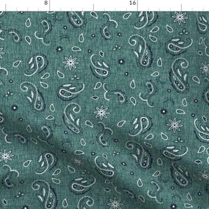 Western Fabric - Western Paisley - Turquoise by Thecalvarium - Western ...