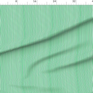 Green Stripe Fabric Perfectly Pinstripe in Grass Green // White by ...