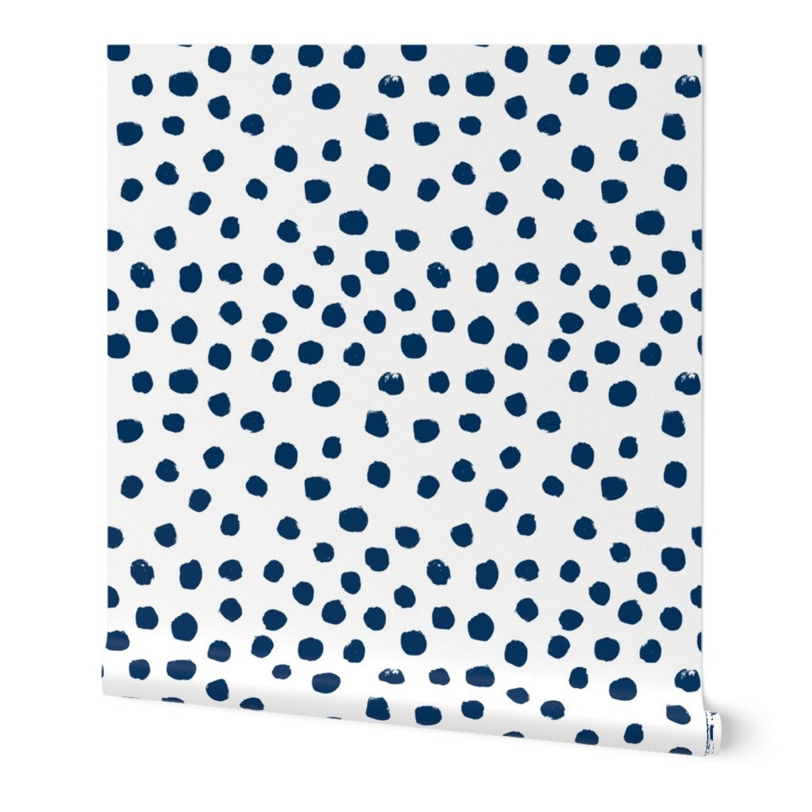 Navy Dots Wallpaper Navy Painted Dot Spots Navy Blue by | Etsy