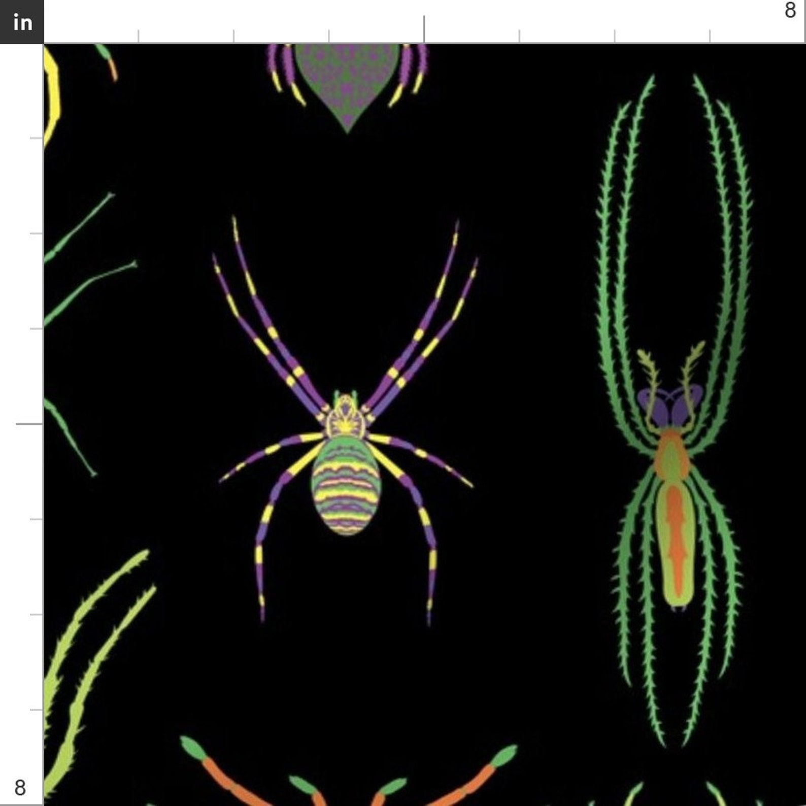 Colorful Spiders Fabric Pop Art Spiders for Halloween by - Etsy