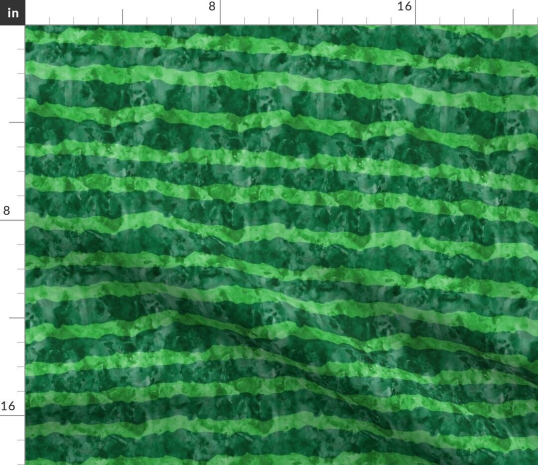 Watermelon Fabric Watermelon Skin 90 Green Watercolor by - Etsy