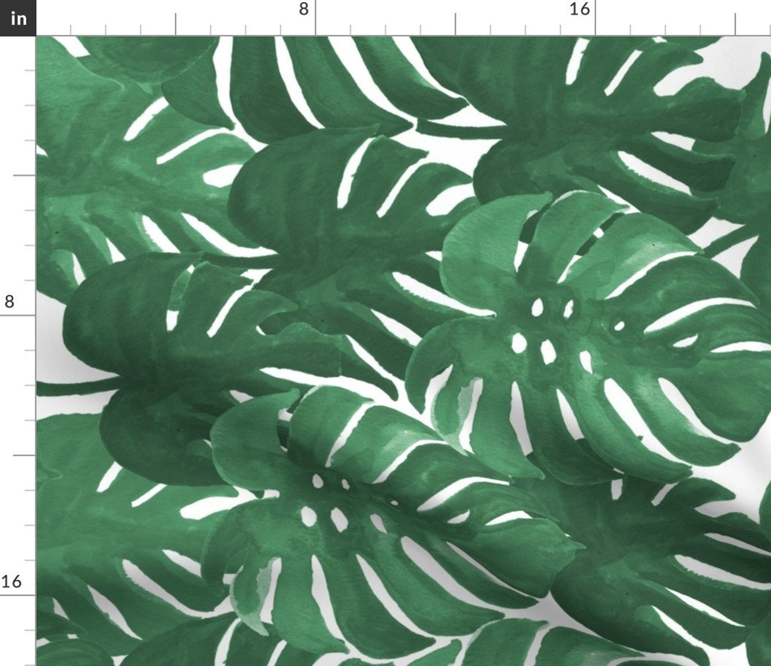 Monstera Fabric Plant Painted Botanical Tropical Plants - Etsy
