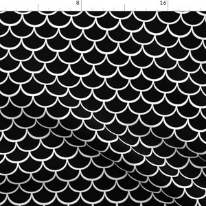 Scale Fabric 2 Fish Scale Pattern Black and White Collection by Mkokolo ...