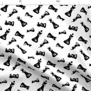 Chess Fabric 3d Chess Pieces by Thin Line Textiles Chess Pieces King ...