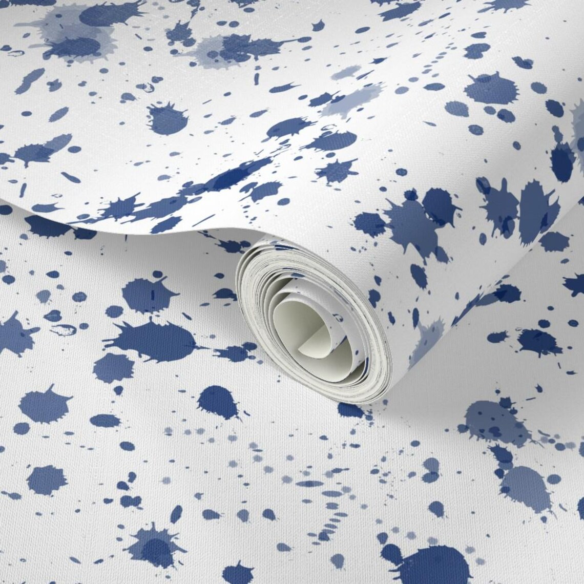 Ink Splatter Wallpaper - Splat in Indigo by Danika Herrick - Blue Ink ...