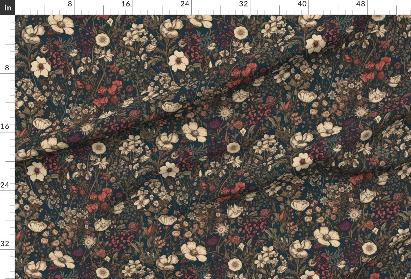 Moody Floral Apparel Fabric - Dark Moody Floral by Allymadethis ...