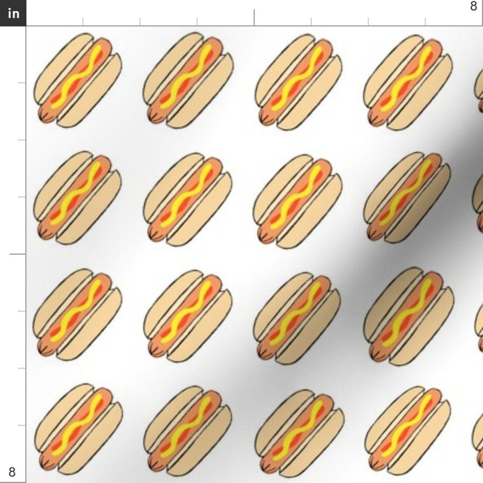 Hot Dog Fabric Tiny Hot Dogs on White by Tarareed Hot Dog - Etsy