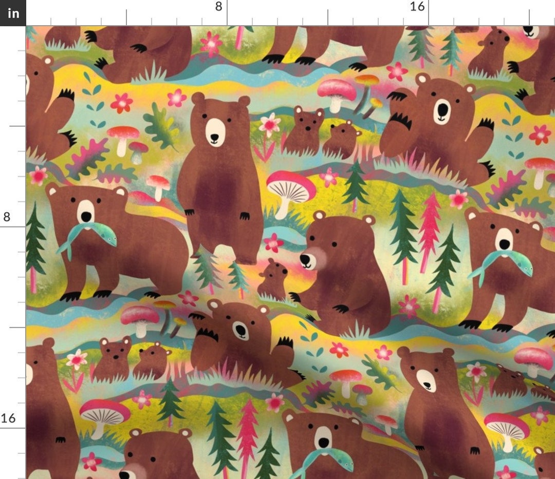 Brown Bear Fabric Brown Bears Are Back by Miraparadies Bear Kids ...