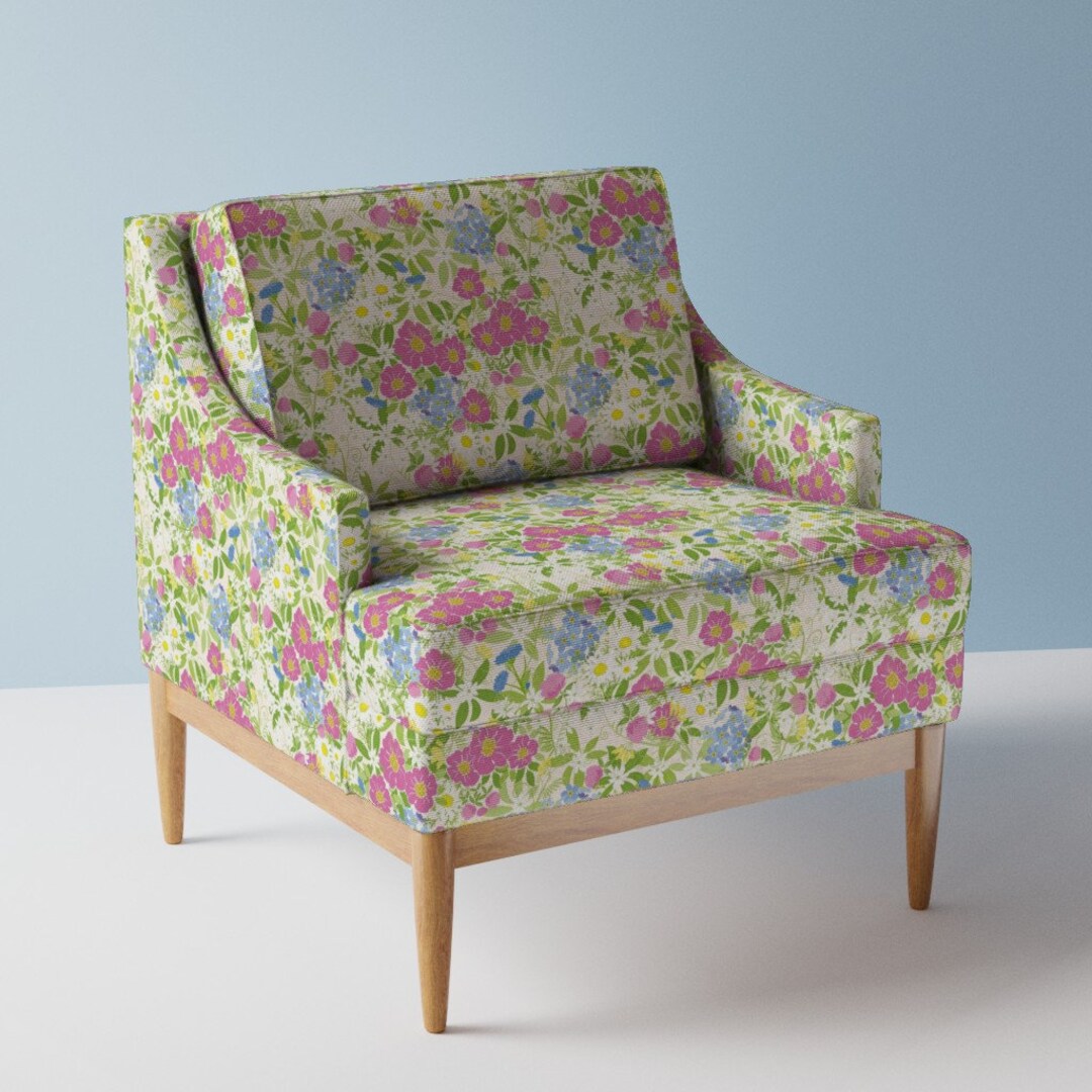 Cottagecore Upholstery Fabric Seven Flowers by Jaanahalme Forget Me Not ...